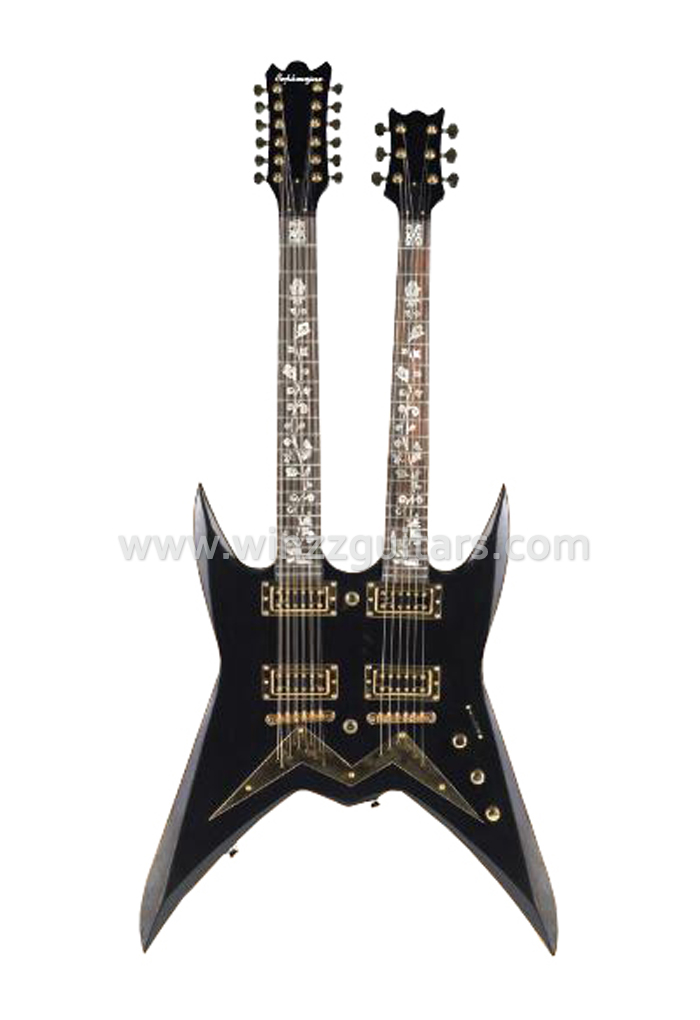 Double head flying guitar, Double neck electric guitar (EGD603 ...